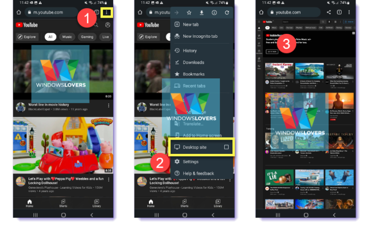 Open YouTube Desktop Site on Chrome, Safari on iPhone / Android